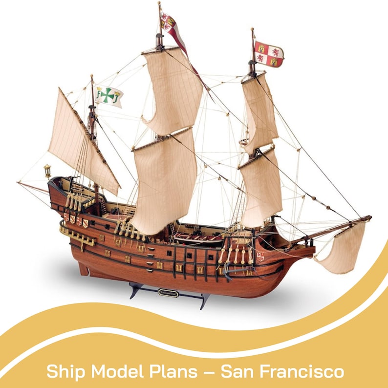 San Francisco Wooden Ship Model Draft Plans | 4 Tif Files | Numbered ...