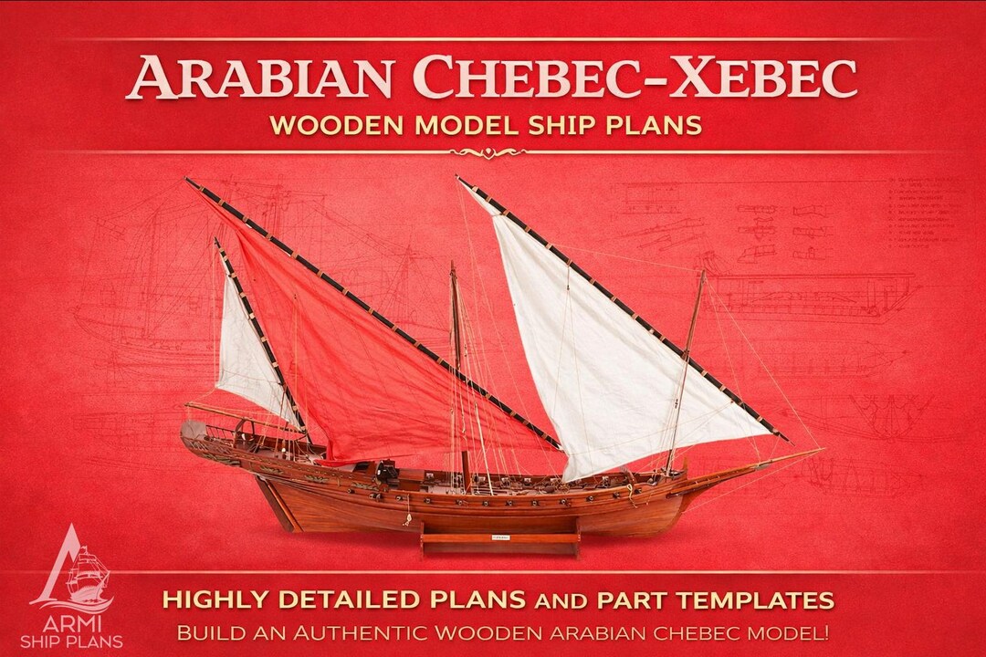 Arabian Chebec Wooden Ship Model Plans, 1:200 Scale (digital Download ...