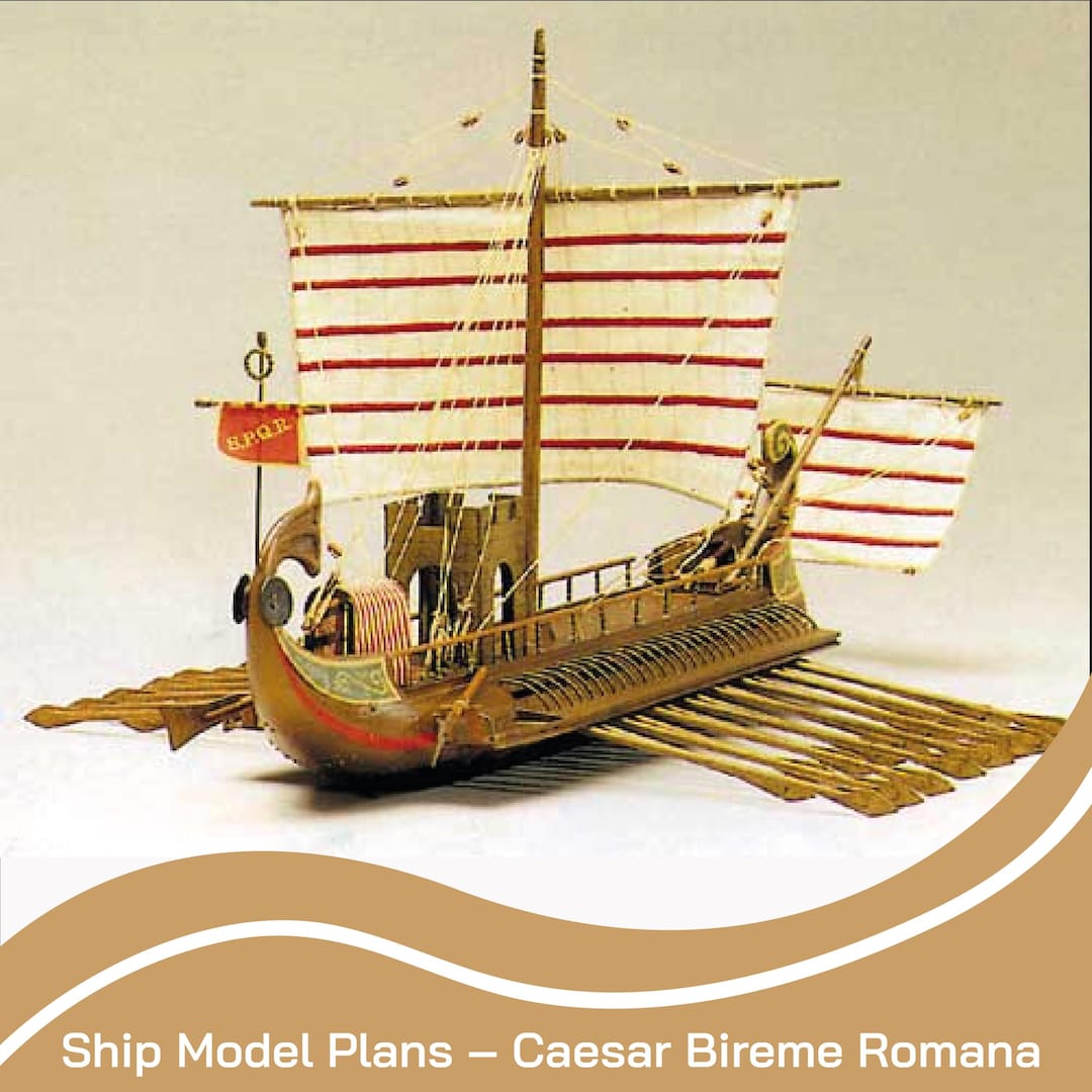 Caesar Roman Bireme Wooden Ship Model Assembly Plans (digital Download ...