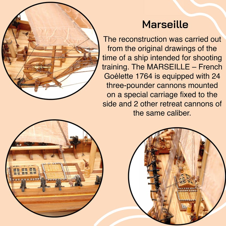 Marseille Wooden Ship Model Draft Plans | 10 Tif Files | Numbered ...