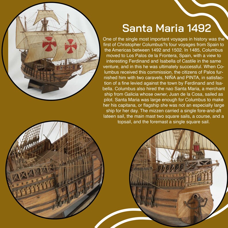 Santa Maria 1492 Wooden Ship Model Draft Plans | 25 Tif Files ...