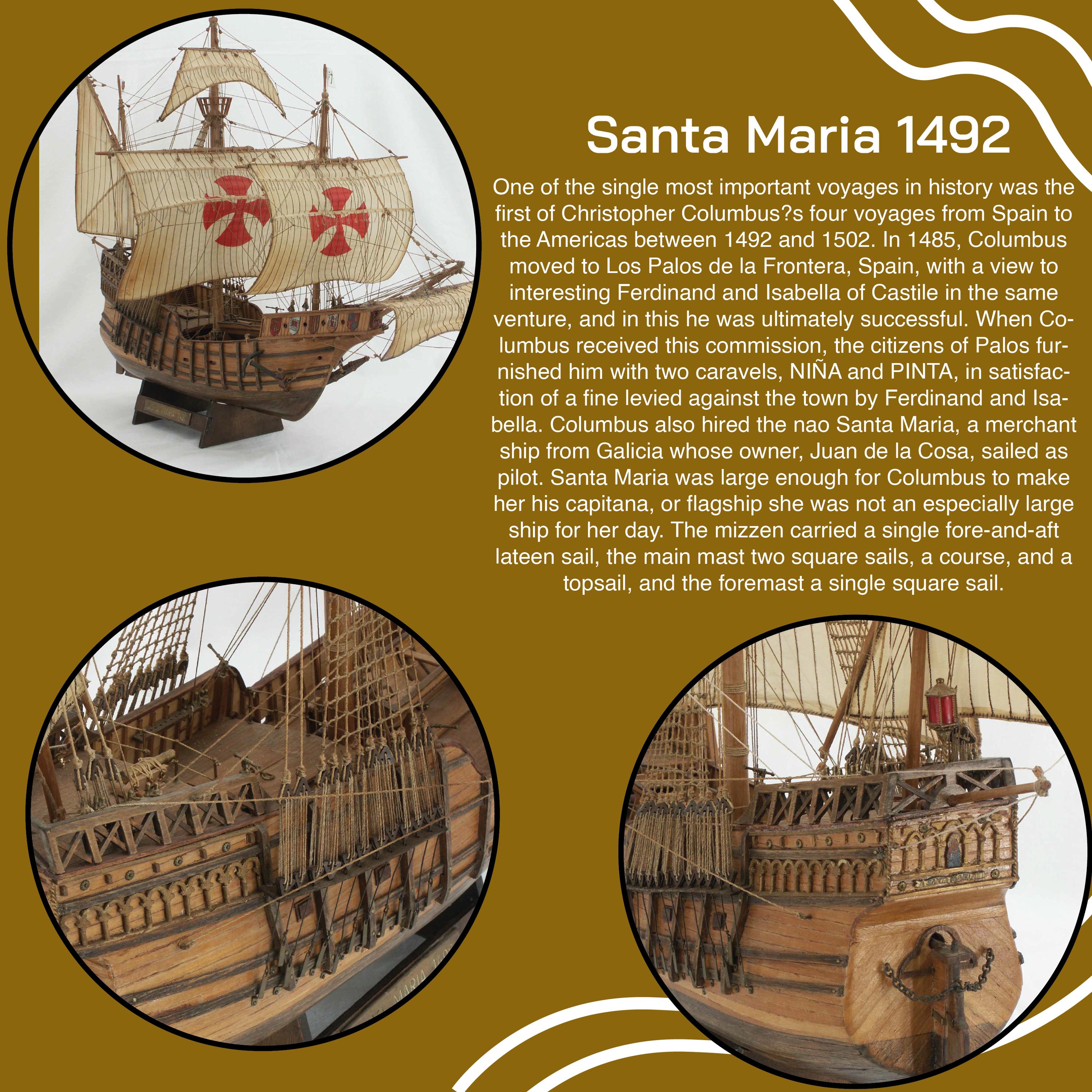 Santa Maria 1492 Wooden Ship Model Plans, 1:60 Scale (instant Download ...