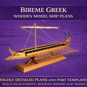 Bireme Greek Wooden Ship Model Plans, 1:60 Scale (PDF-TIF Download) - Etsy