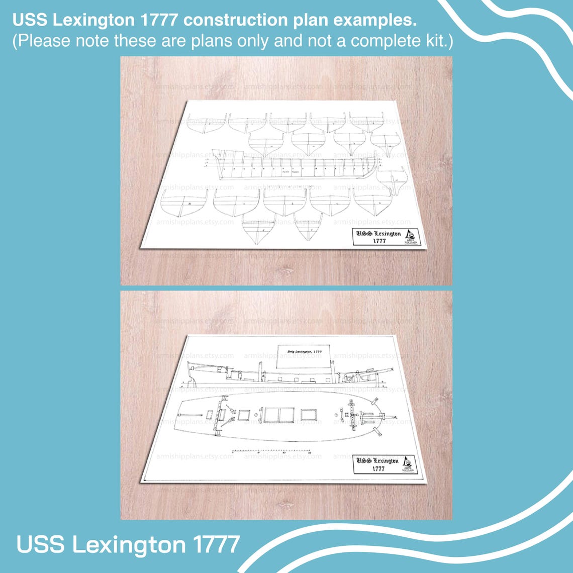 USS Lexington 1777 Wooden Ship Model Assembly Plans (digital Download ...