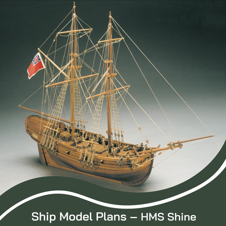 HMS Shine Wooden Ship Model Assembly Plans (digital Download) - Etsy