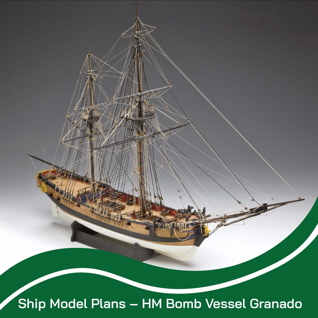 HM Bomb Vessel Granado Wooden Ship Model Assembly Plans (PDF Manual) - Etsy