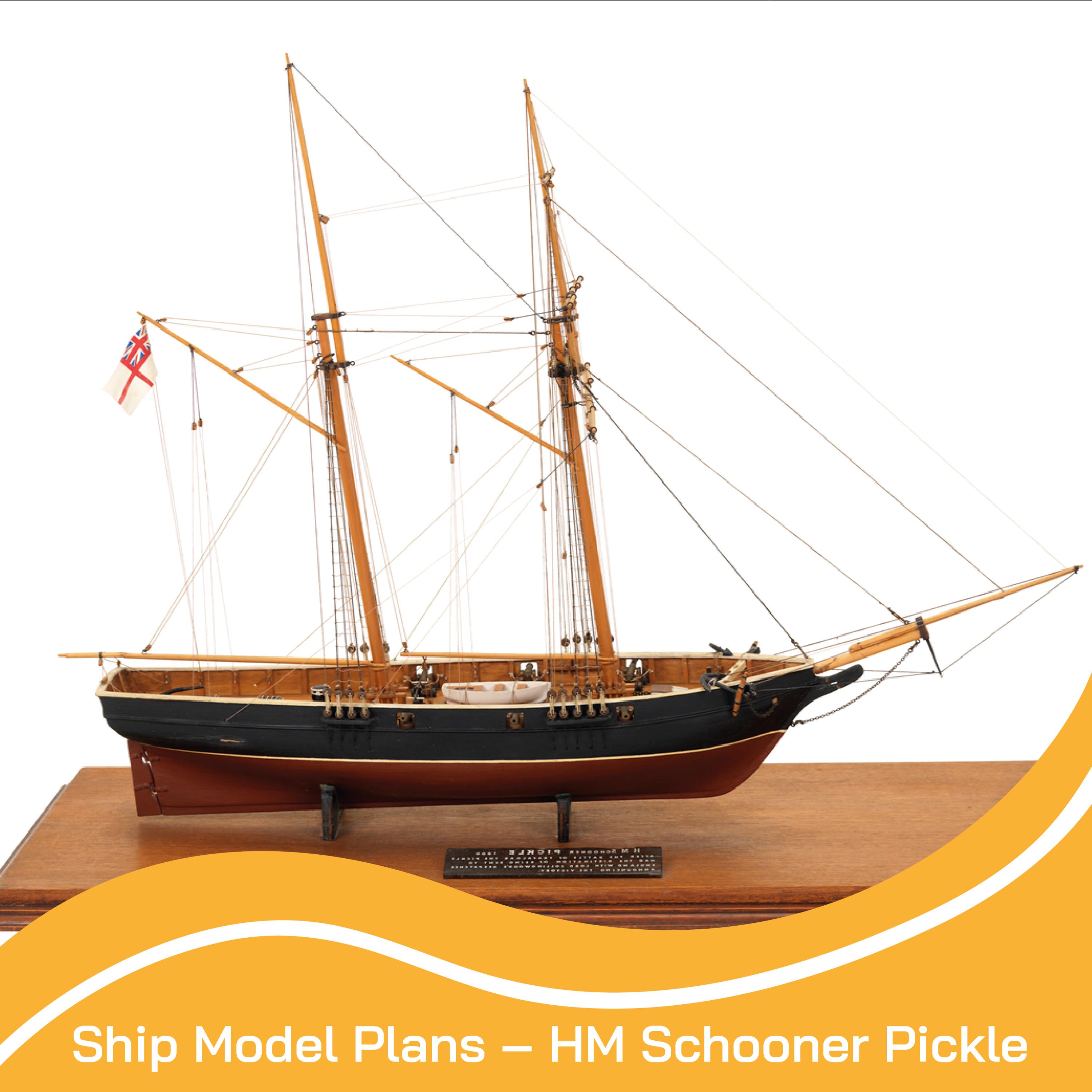 HM Schooner Pickle Wooden Ship Model Plans, 1:60 Scale (instant ...