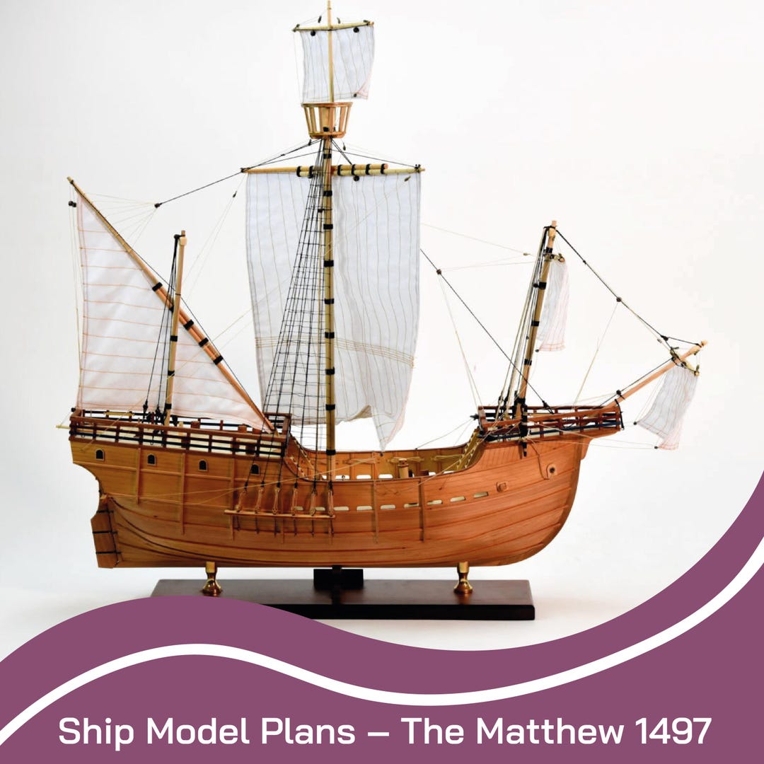 The Matthew 1497 Wooden Ship Model Assembly Plans | 17 High-resolution ...