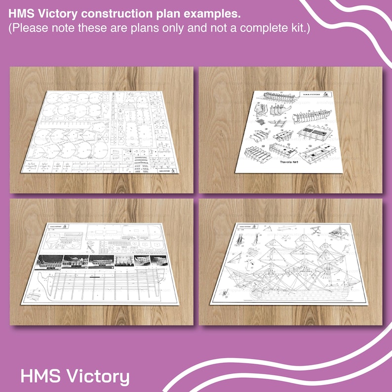 HMS Victory Wooden Ship Model Plans, 35 High-res PDF-TIF Sheets 300 Dpi ...
