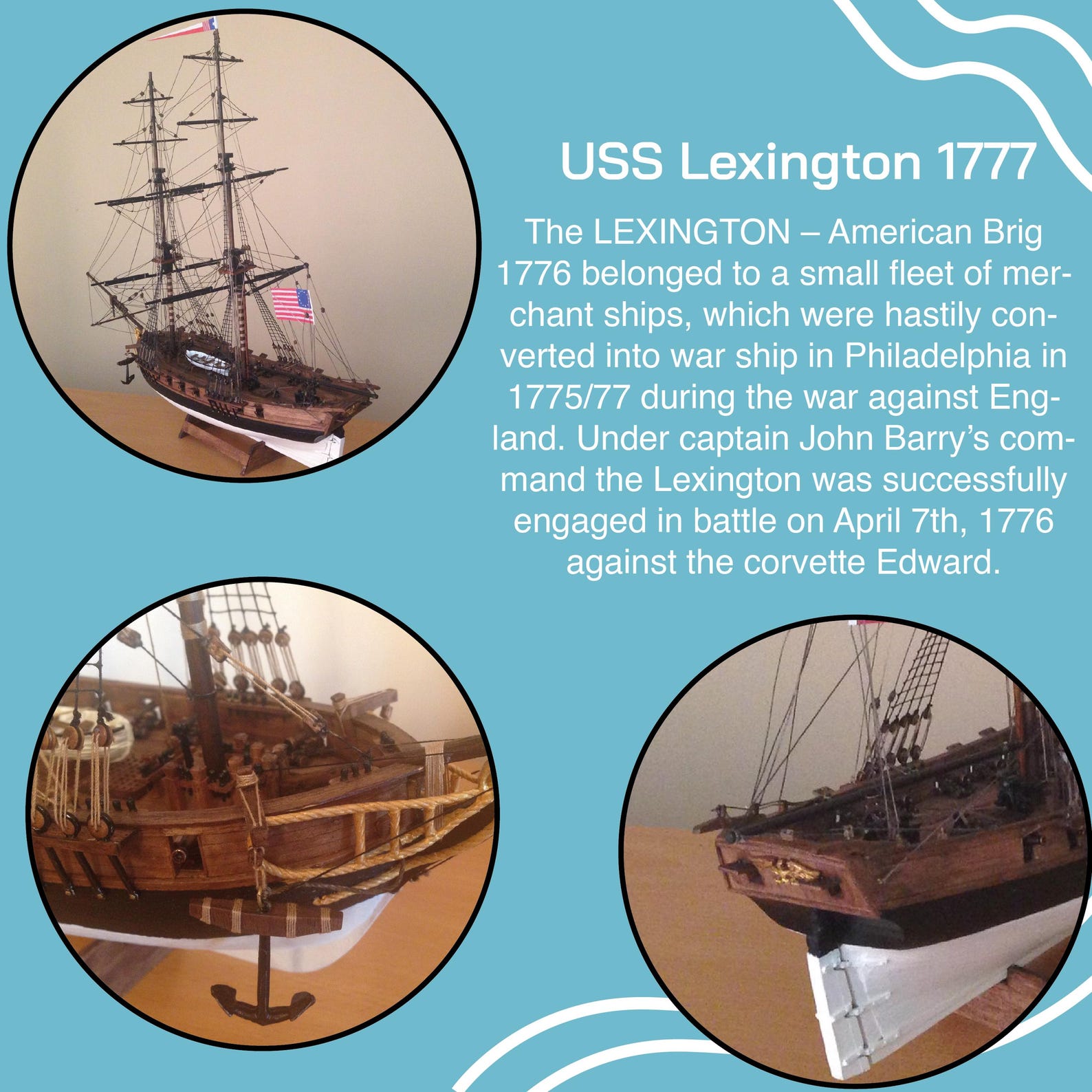 USS Lexington 1777 Wooden Ship Model Plans, 1:60 Scale (digital ...