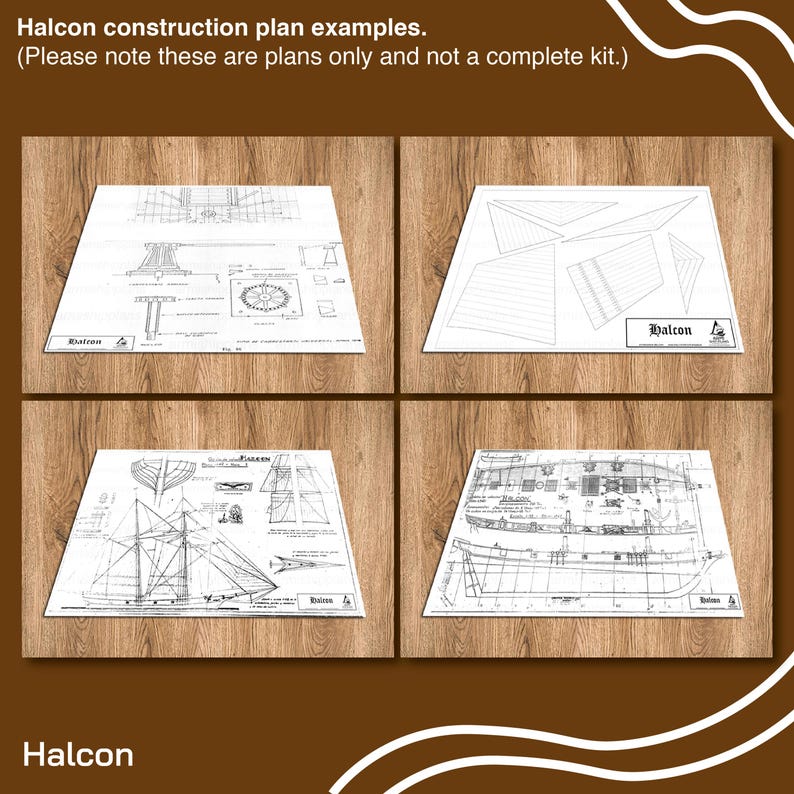 Halcon Wooden Ship Model Plans, 1:60 Scale Blueprint (digital Download ...