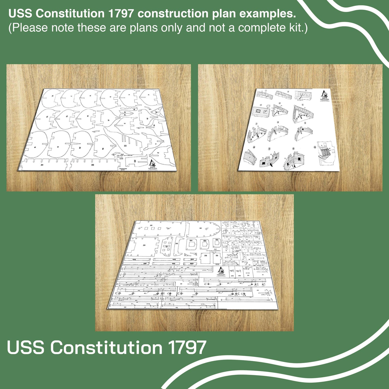 USS Constitution 1797 Wooden Ship Model Assembly Plans (instant ...