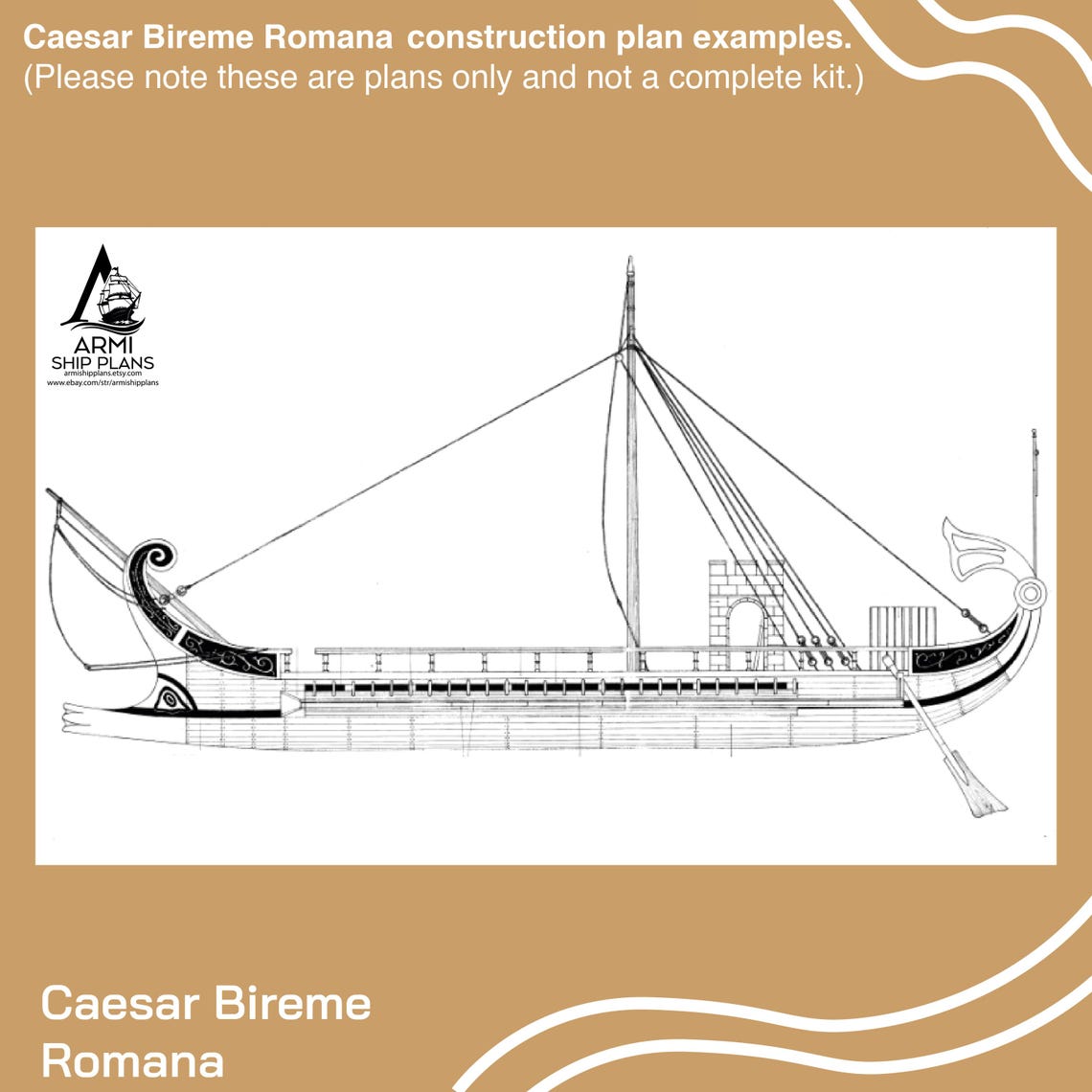 Caesar Roman Bireme Wooden Ship Model Plans (digital Download) - Etsy