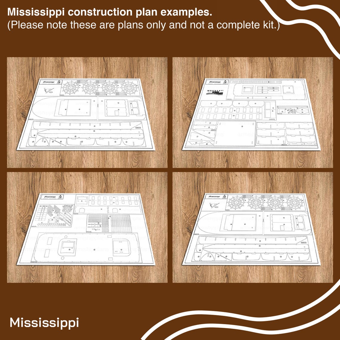 Mississippi Riverboat Wooden Ship Model Plans, 1:60 Scale (digital ...