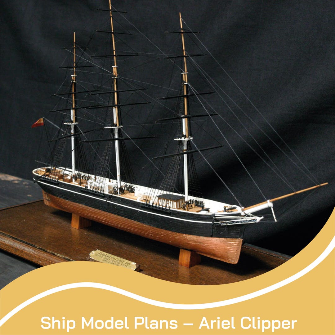 Ariel Clipper Wooden Ship Model Assembly Plans (digital Download) - Etsy