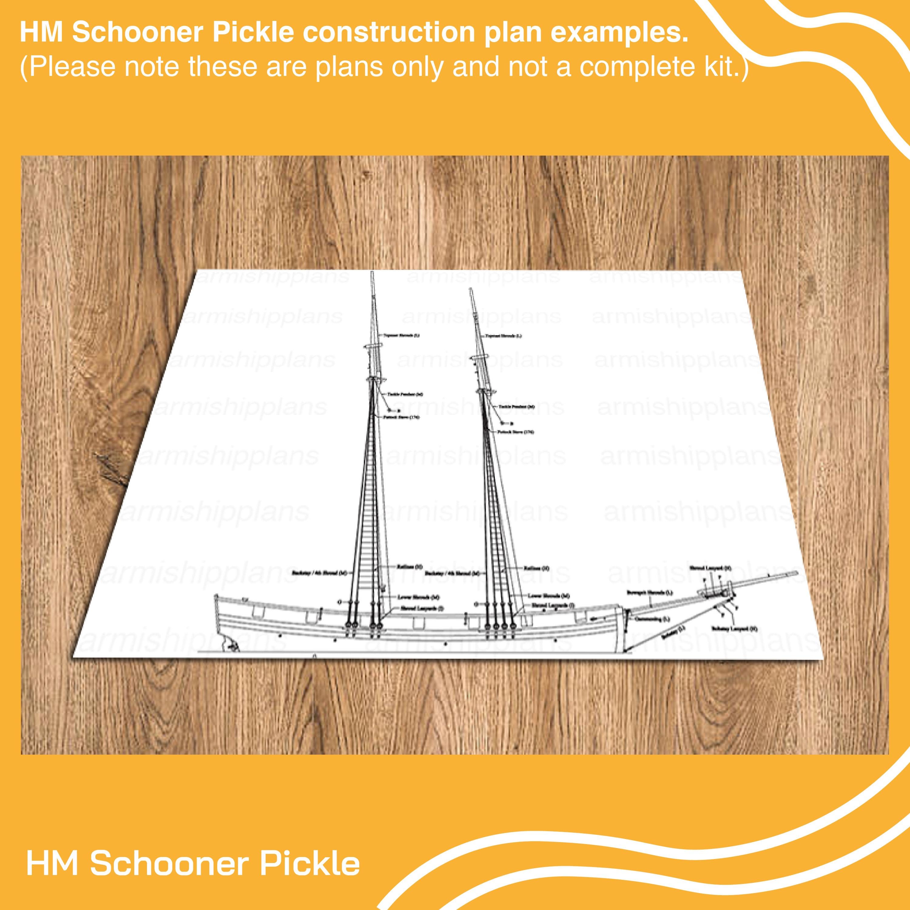 HM Schooner Pickle Wooden Ship Model Plans, 1:60 Scale (instant ...