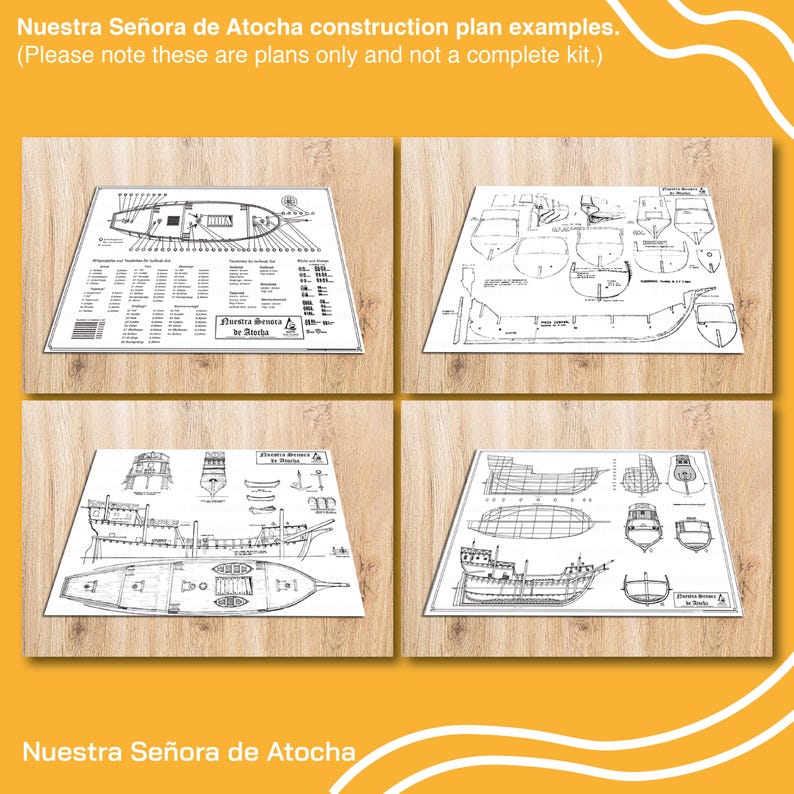 Nuestra Senora De Atocha Wooden Ship Model Plans, 1:60 Scale (digital ...