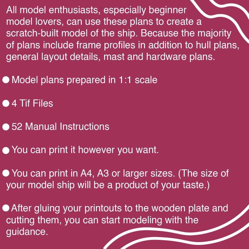 La Nina Wooden Ship Model Draft Plans 4 Tif Files Numbered Expression ...