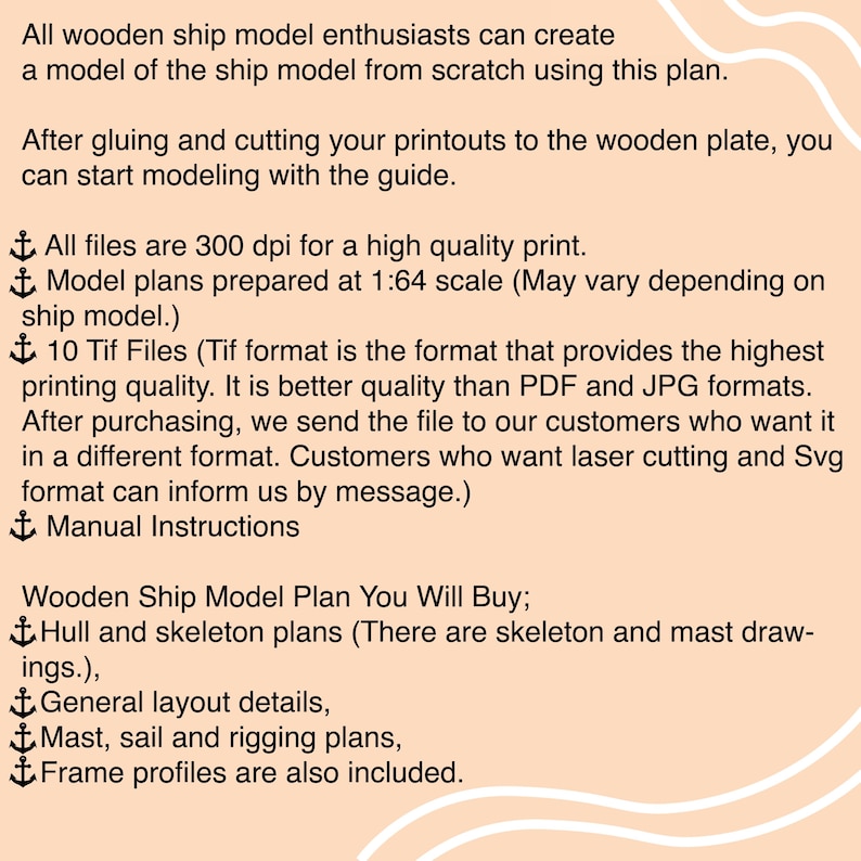 Marseille Wooden Ship Model Plans, 1:64 Scale (PDF-TIF) Download - Etsy