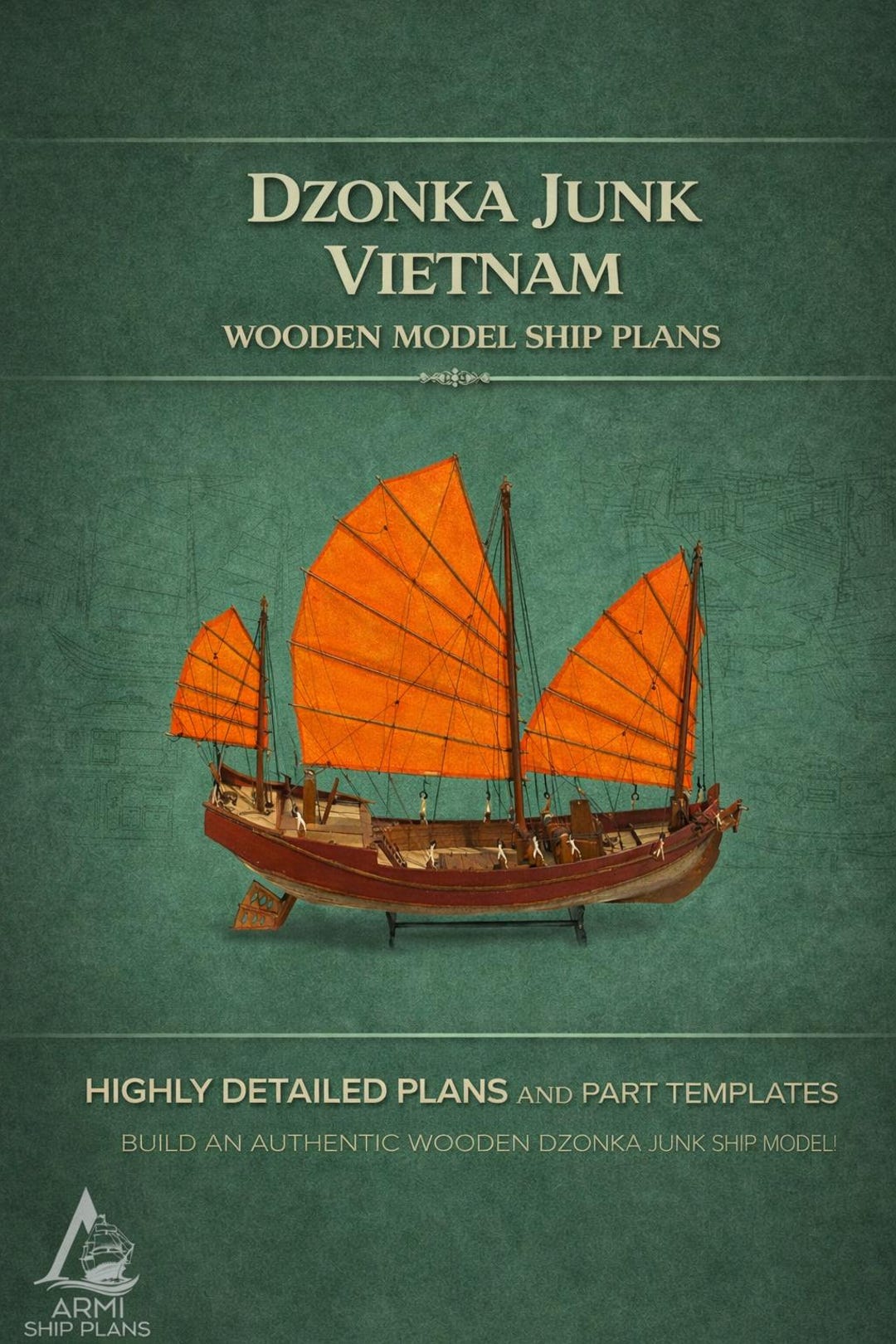 Dzonka Junk Vietnam Wooden Ship Model Plans, 1:60 Scale (digital ...