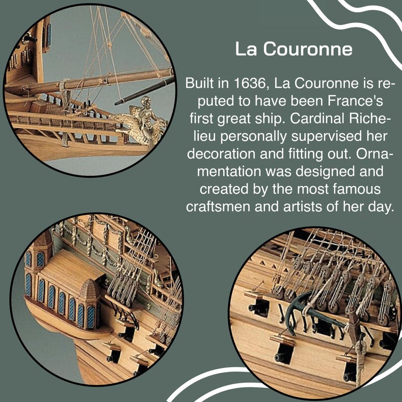 La Couronne Wooden Ship Model Draft Plans | 12 Tif Files | Numbered ...