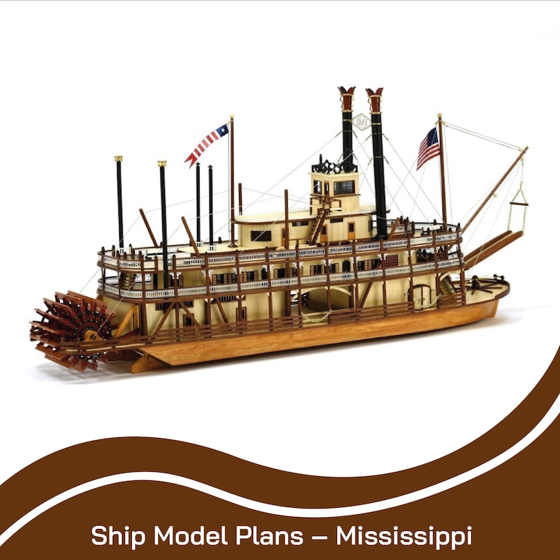 Mississippi Wooden Ship Model Draft Plans | 10 Tif Files | Numbered ...