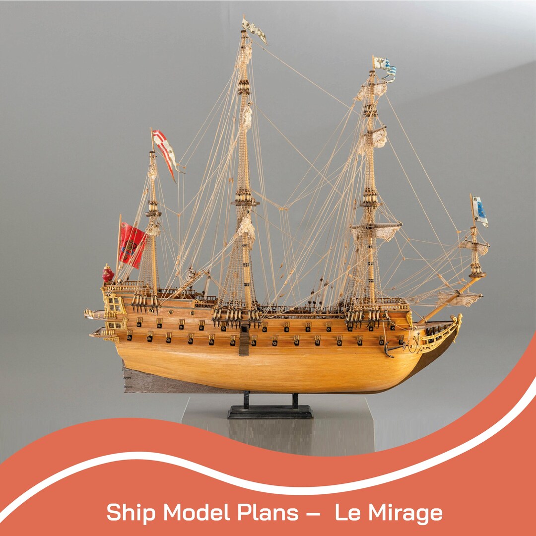 Le Mirage Wooden Ship Model Assembly Plans | 11 Pg PDF High-resolution ...