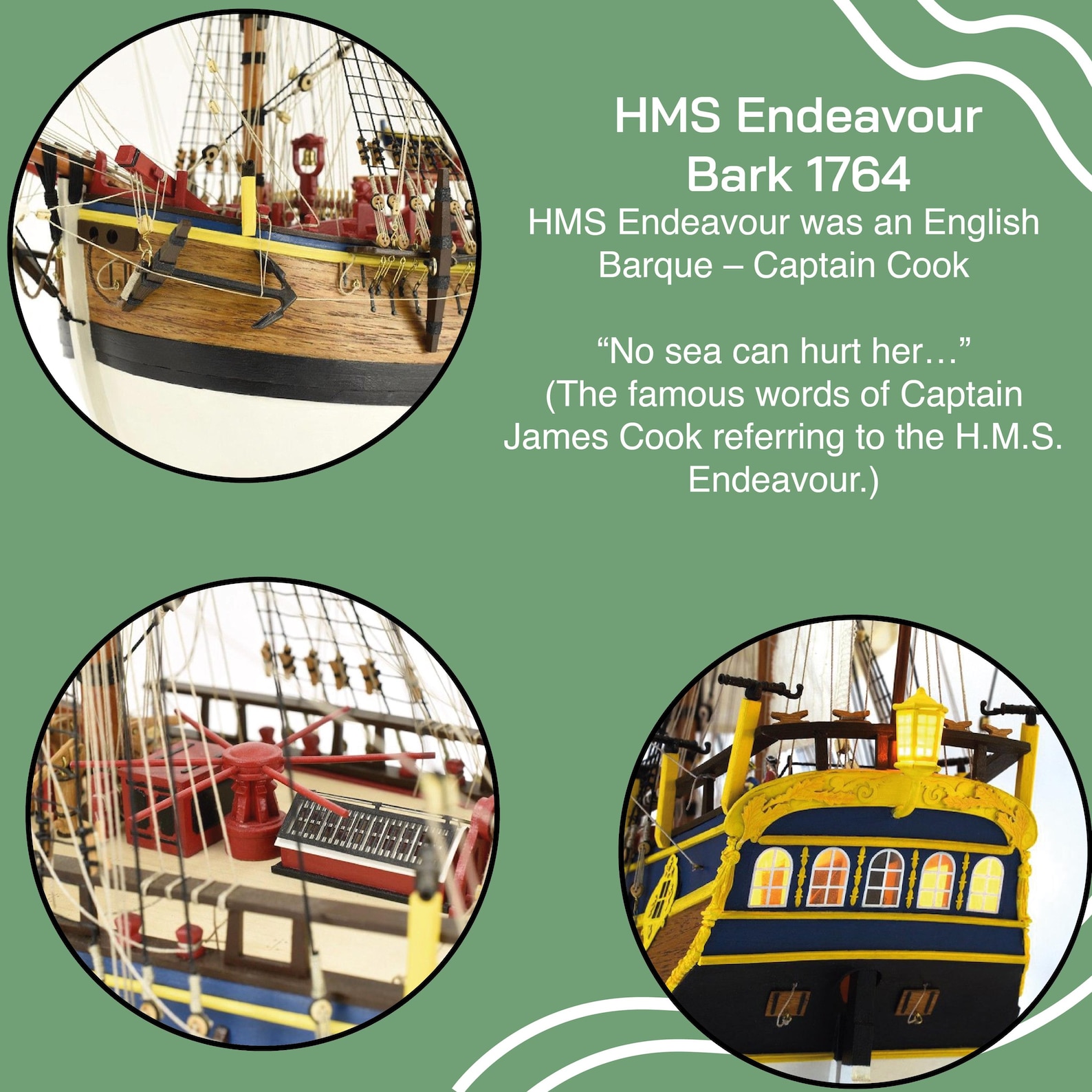 HMS Endeavour Bark 1764 Wooden Ship Model Draft Plans | 23 Tif Files ...