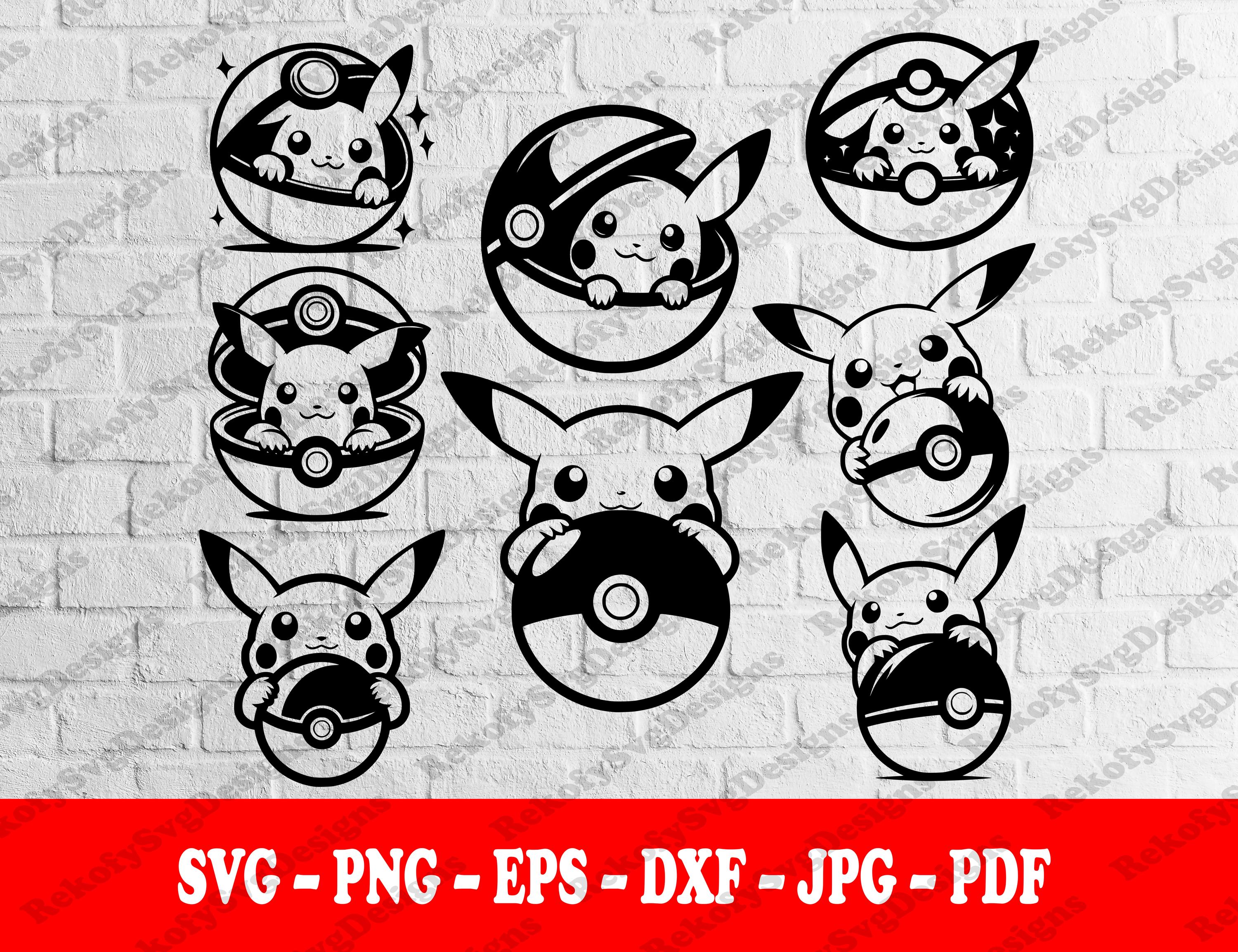 40 Peeking Pikachu, 40 Pack, Svg, T-shirt, Sticker, Mug Wrap, Vector ...