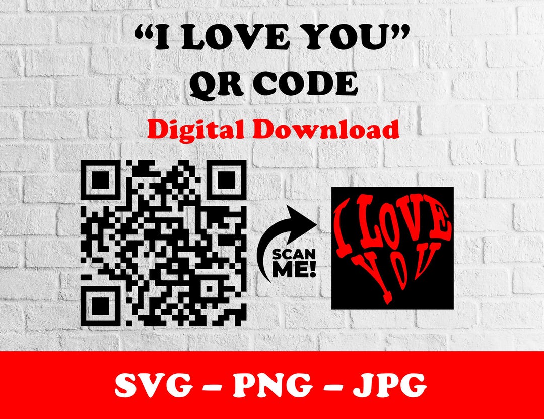 I Love You QR Code, Message in a QR Code, Funny Gift, Surprising Gift ...