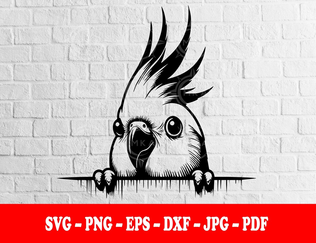 PEEKING COCKATIEL, Svg, T-shirt, Sticker, Mug Wrap, Vector, Sublimation ...