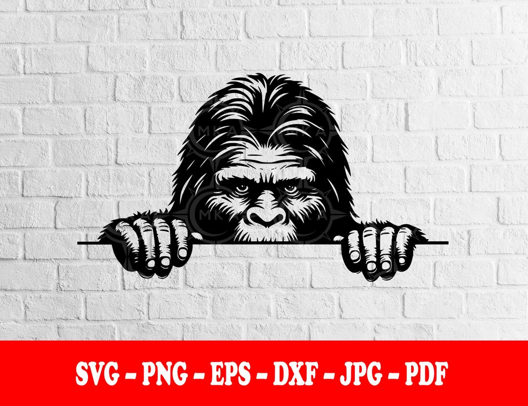 PEEKING SASQUATCH BIGFOOT, Svg, T-shirt, Sticker, Mug Wrap, Vector ...