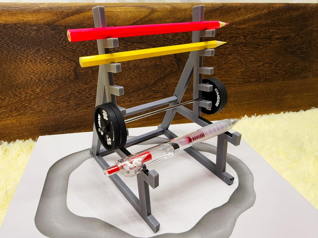 Mini Barbell Squat Stand Pen Holder,funny Gym Pen Holder,gym Gift ...