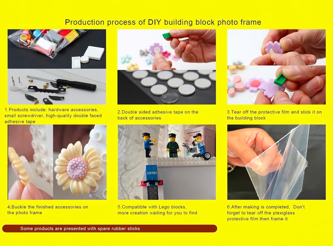 Plush Ball DIY Building Block Photo Frame, Children's Handmade Photo ...