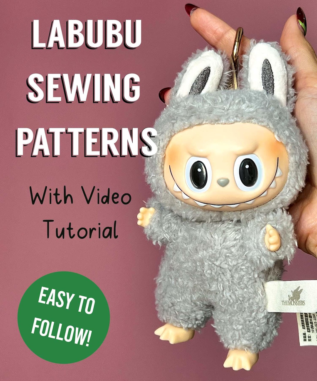 DIY Labubu Doll Plush Pendant 15 Cm Sewing Patterns, Plus Super ...
