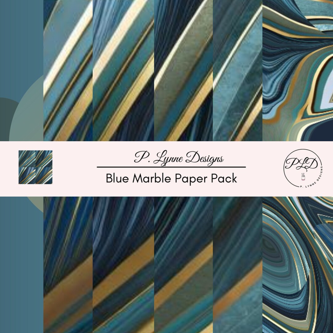 Blue Marble Paper Pack -12 Sheets - Etsy
