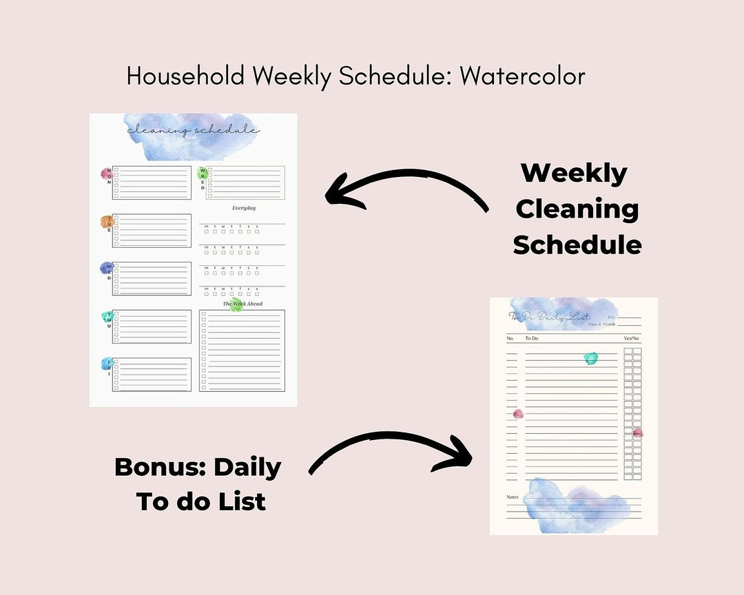 Printable Weekly Cleaning Schedule, Editable Chore Chart, Home ...