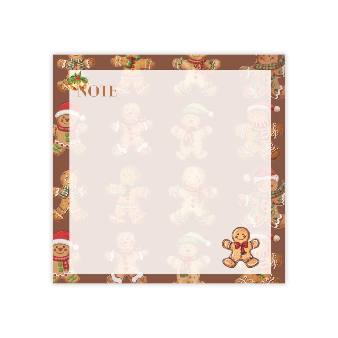 No Line Gingerbread Man Post-it® Note Pads - Etsy