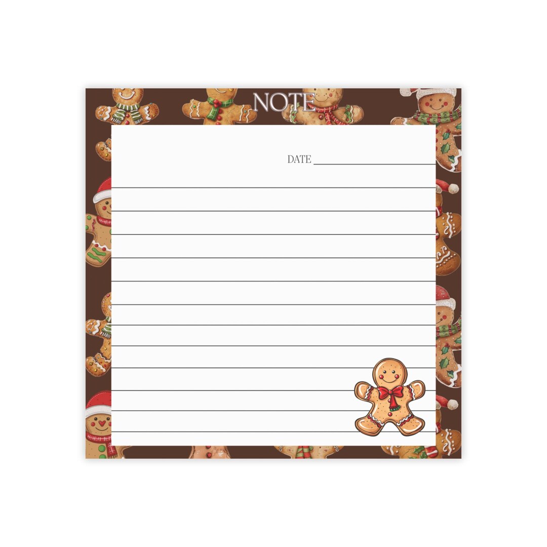 Gingerbread Man Sticky Note| Note Pads - Etsy