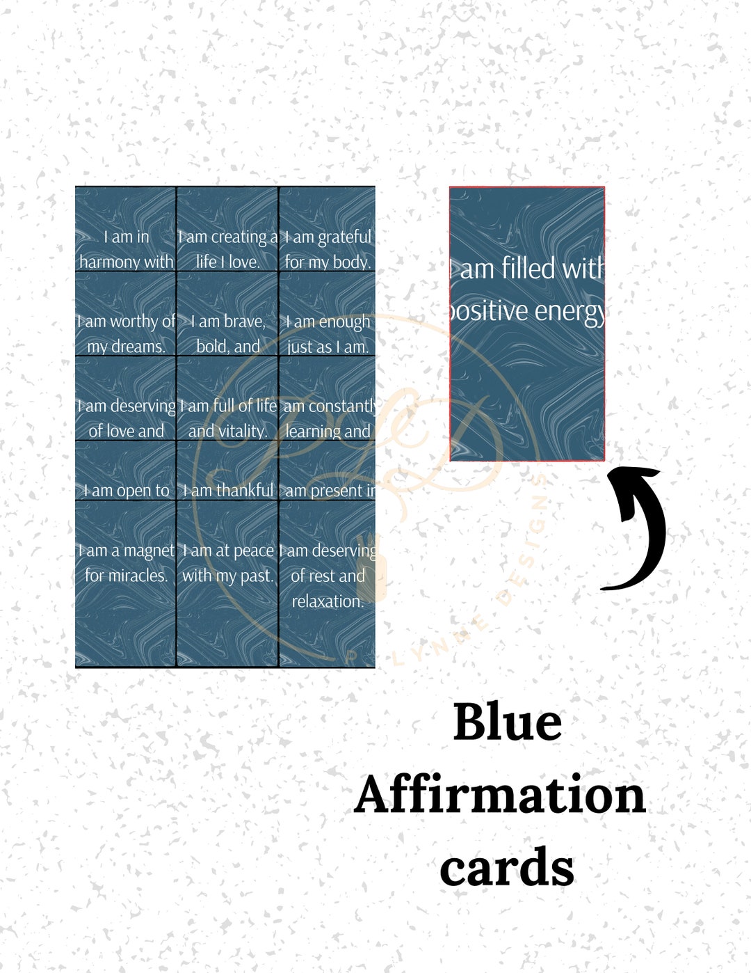 Blue Positive Affirmation Cards Set of 30 - Etsy