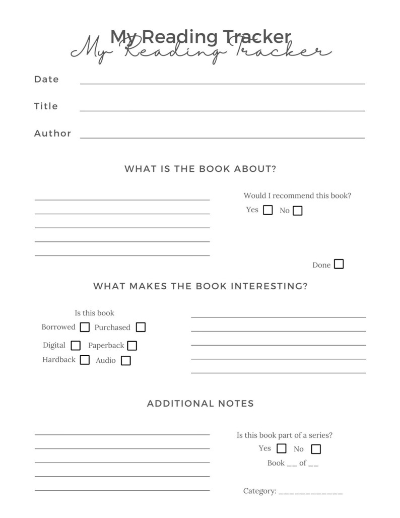 Reading Challenge Tracker Printable & Perfect for Avid Readers - Etsy