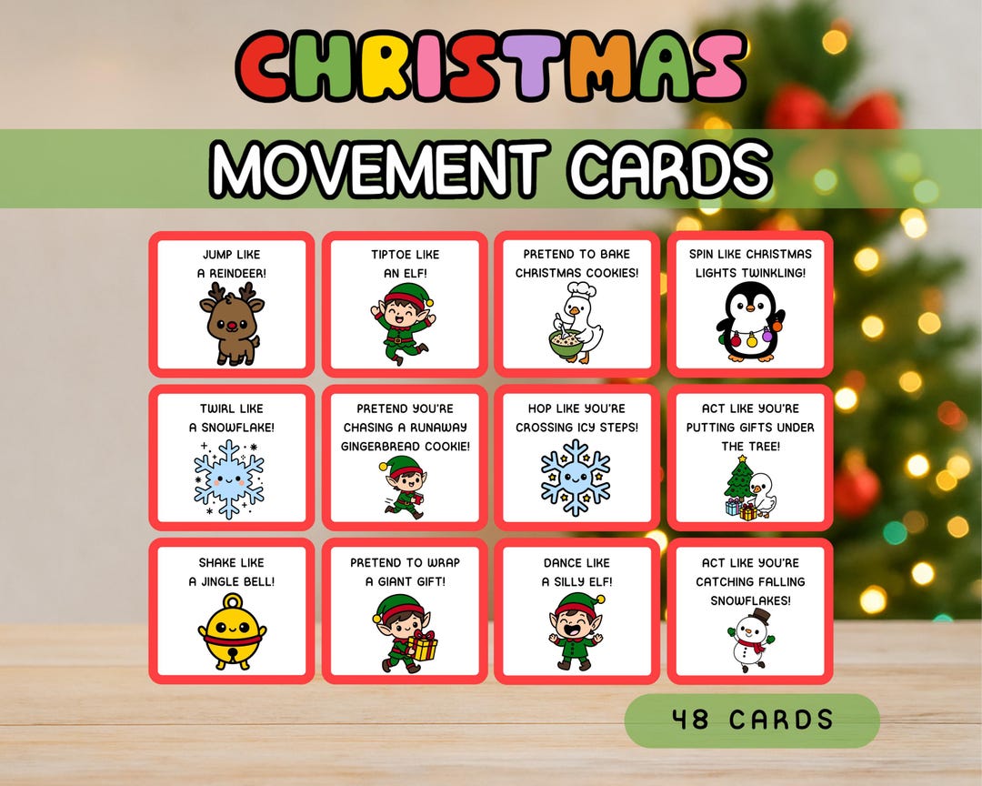 Christmas Movement Cards | Brain Break Activities for Kids | Classroom ...