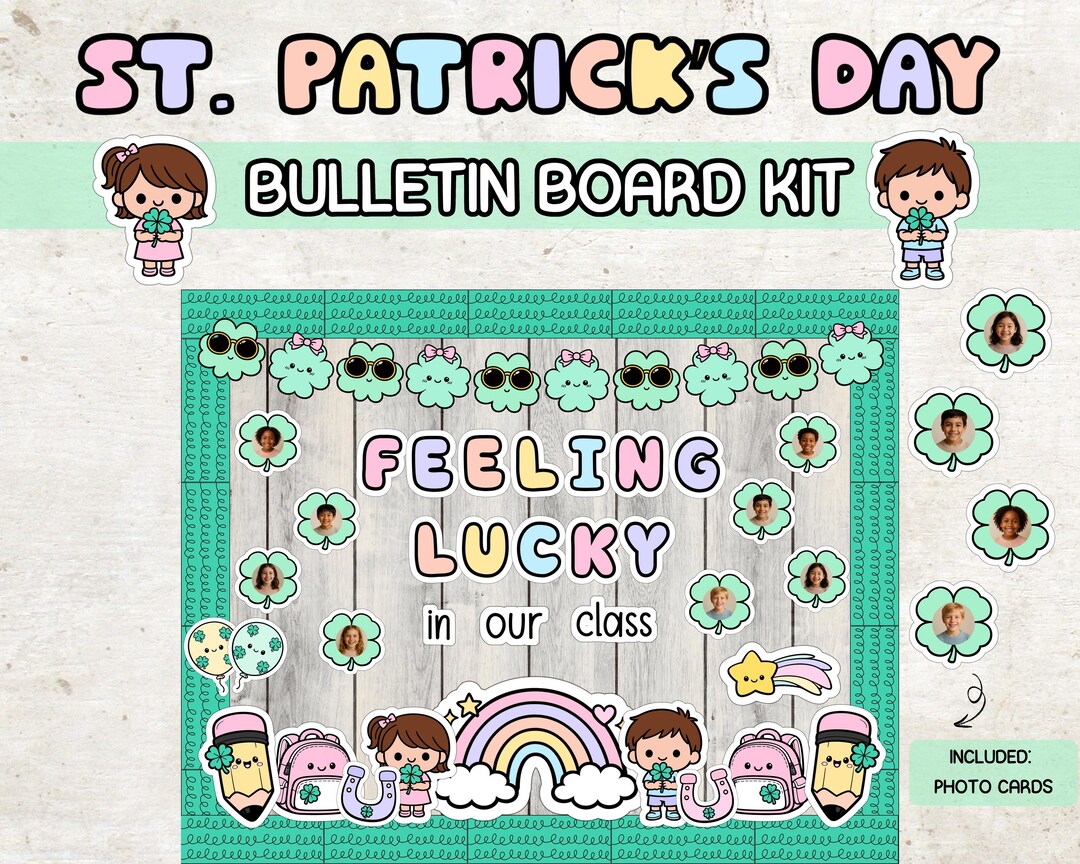 St. Patrick's Day Bulletin Board Kit, Lucky Classroom Decor (digital ...