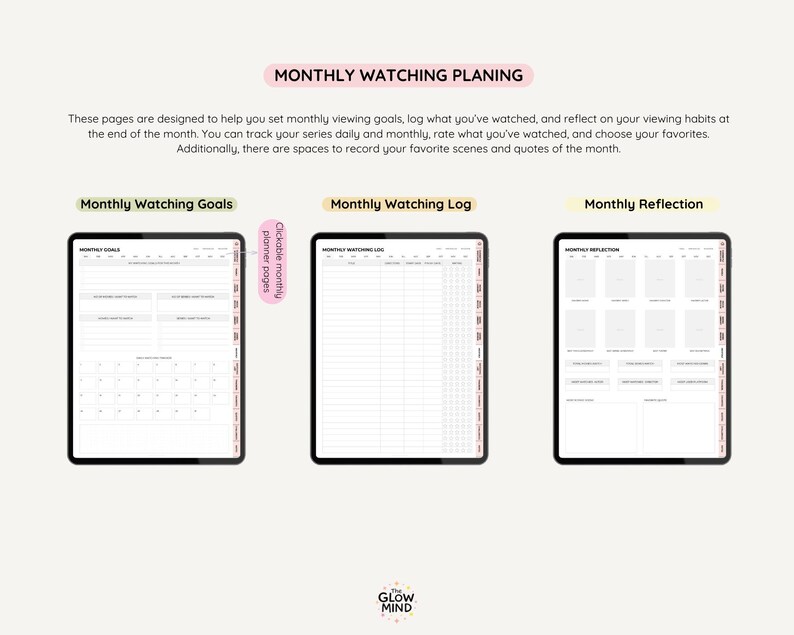 Digital Movie & Series Journal, Hyperlinked Planner for Movie Series ...