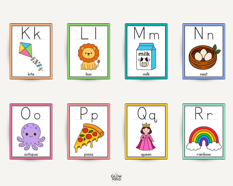 Colorful ABC Alphabet Posters: Classroom & Homeschool Decor (PDF) - Etsy