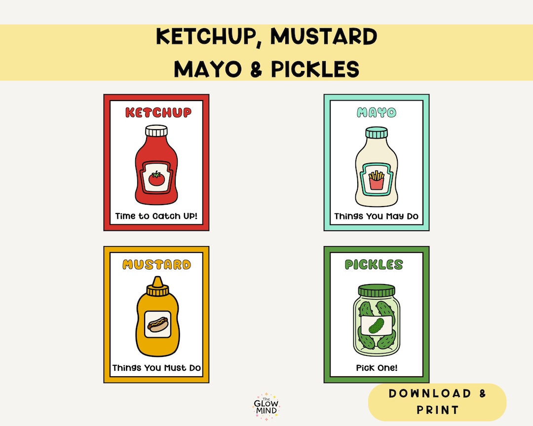 Classroom Task Posters: Ketchup, Mustard, Mayo & Pickles (digital ...