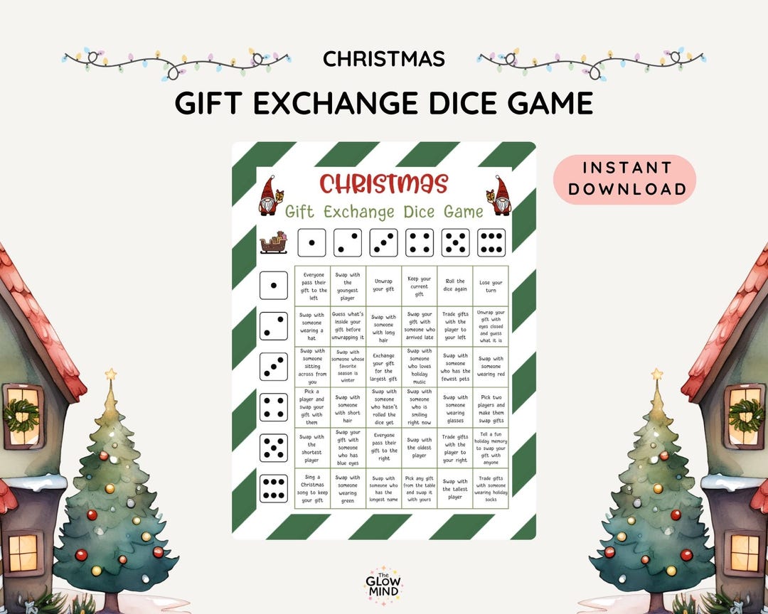 Christmas Gift Exchange Dice Game, Holiday Party (PDF File) - Etsy UK