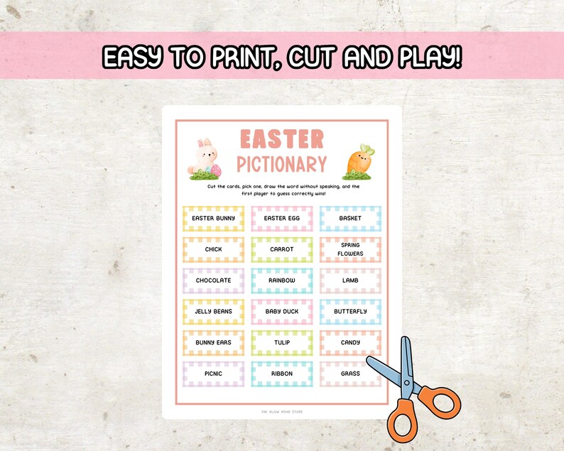 Easter Pictionary Game: Printable Easter Spring Activity (PDF) - Etsy