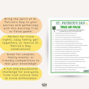 St. Patrick's Day True or False Game: Irish Trivia (PDF) - Etsy