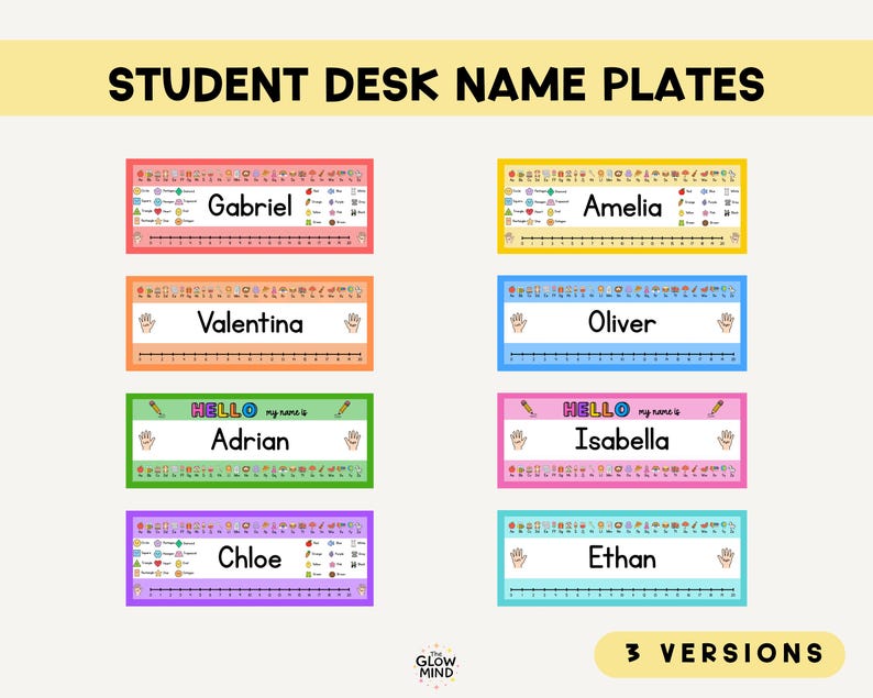 Printable Student Desk Name Plates: Editable Classroom Decor (digital ...